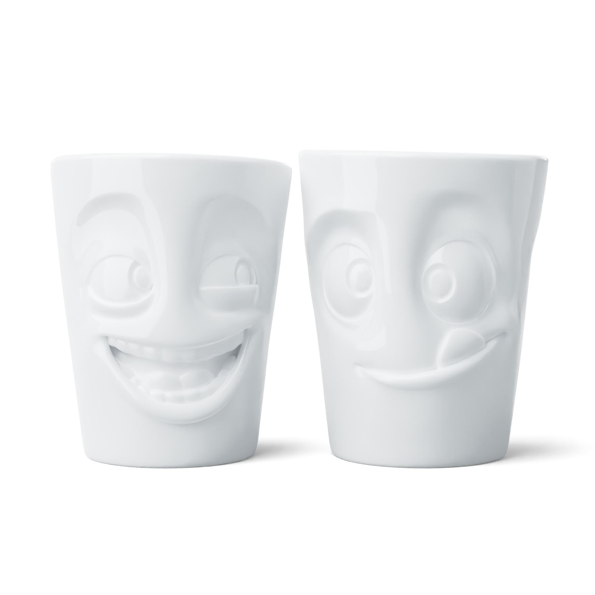 MUG set no. 3 Joking & Tasty without handle in white, 350 ml - 58Products